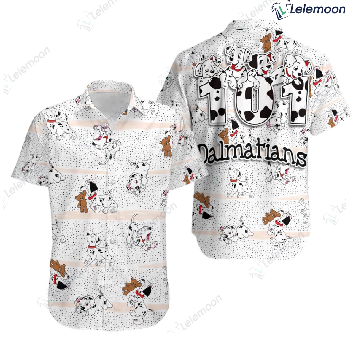 101 Dalmatians Black White Hawaiian Shirt - Lelemoon 101 Dalmatians Black White Hawaiian Shirt - Lelemoon