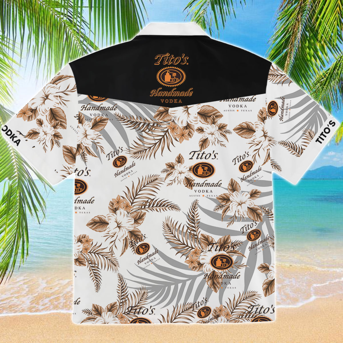 Boho Tropical Flowers Titos Vodka Hawaiian Shirt Lelemoon